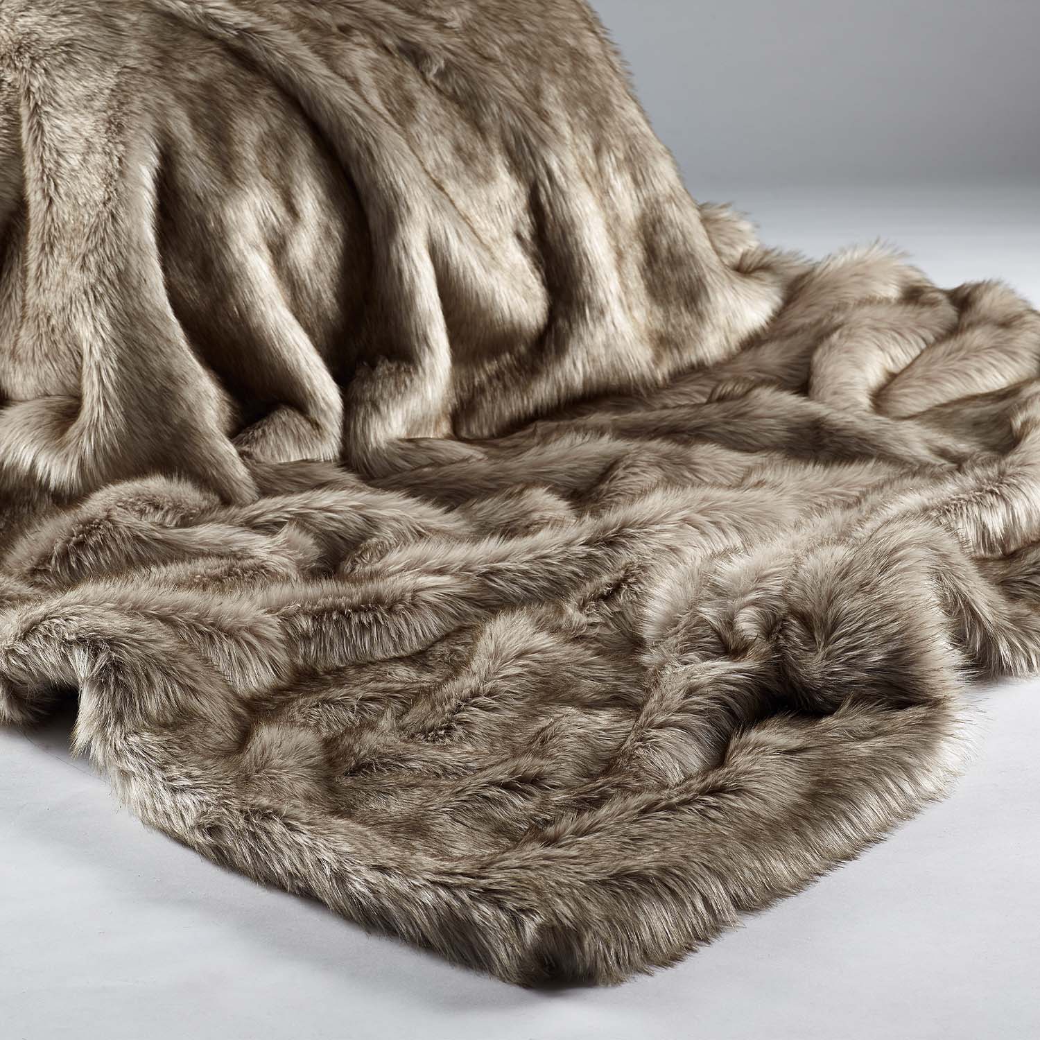 Siberian Wolf Faux Fur Throw | Katrina Hampton